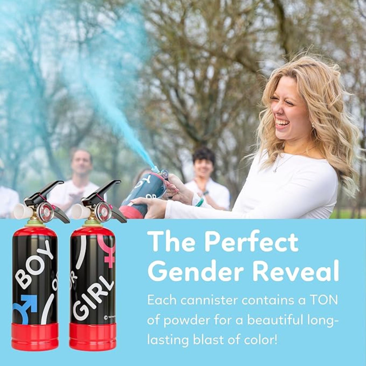 Gender Reveal Fire Extinguisher (1 Blue 1 Pink) Baby Gender Reveal Pow